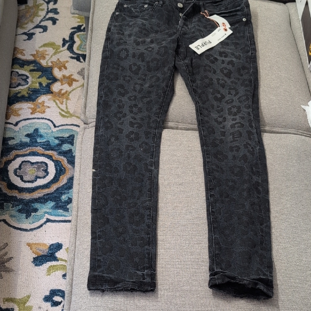 Edwin Charcoal Leopard Print Skinny Jeans - Gem